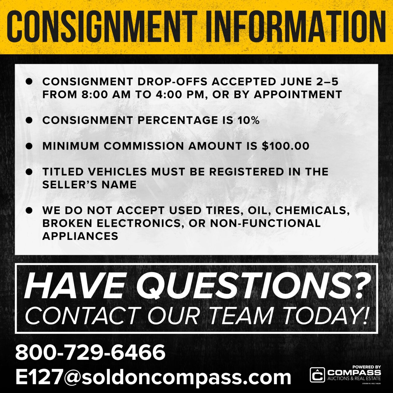 Exit 127 Consignment Auction (Consignors Wanted) | Compass Auctions and ...